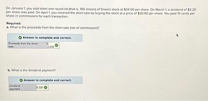 Solved On January 1, you sold short one round lot (that is, | Chegg.com