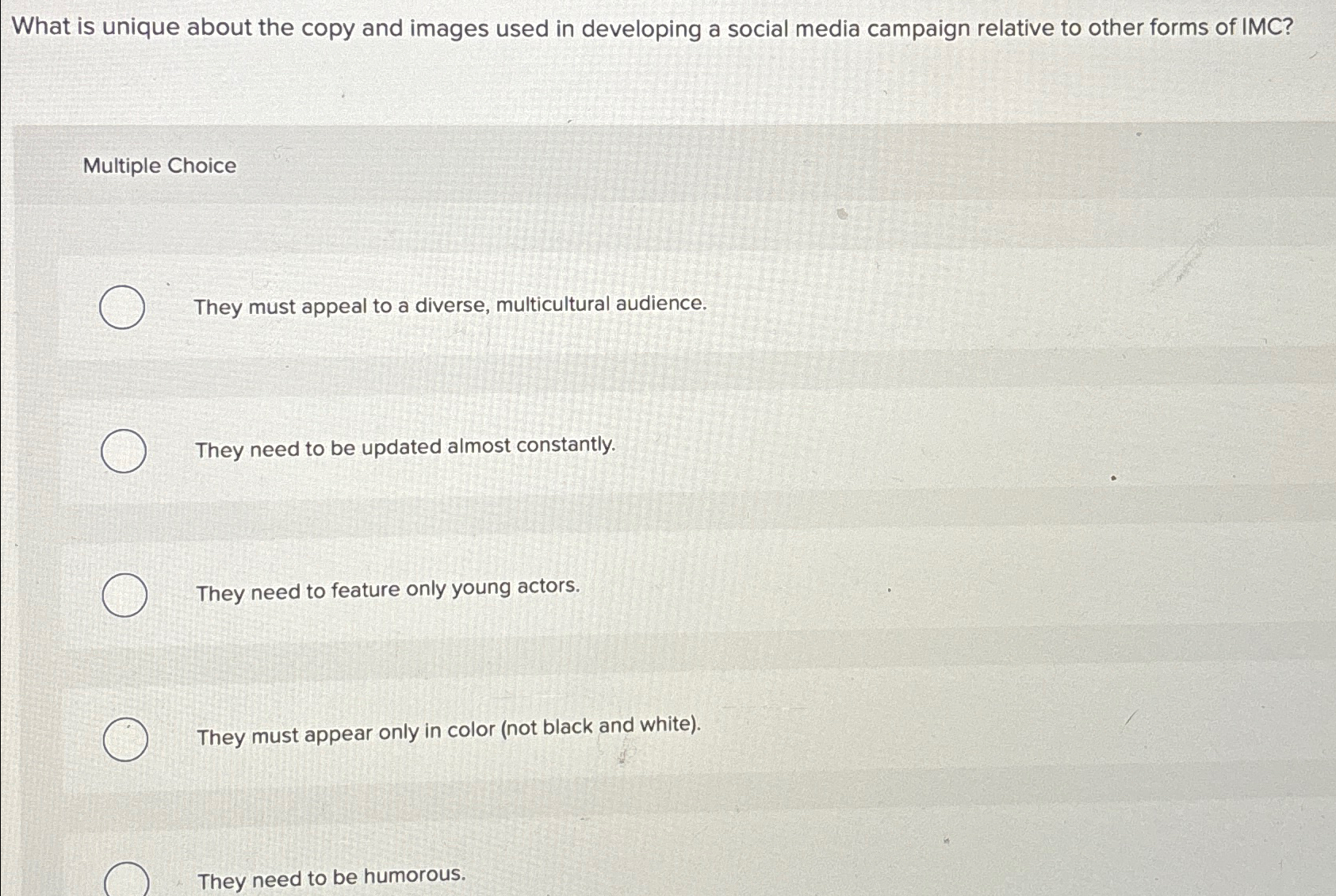 Solved What is unique about the copy and images used in | Chegg.com