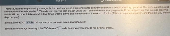 Solved find:1 whatxis fhe average inventory if the EOQ is | Chegg.com