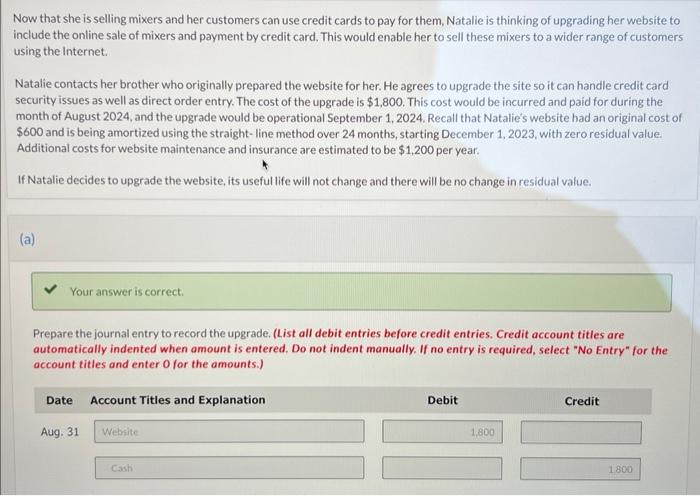 Solved Now that she is selling mixers and her customers can | Chegg.com
