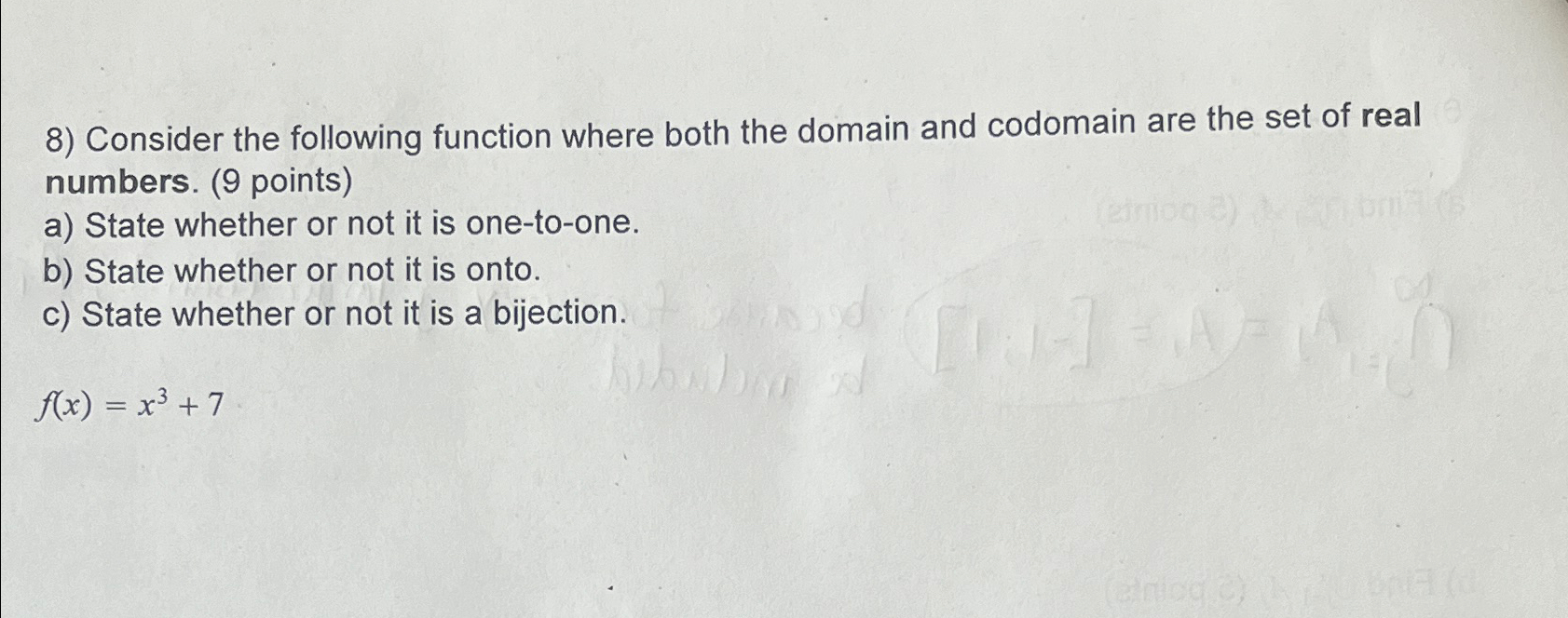 Solved Consider the following function where both the domain | Chegg.com