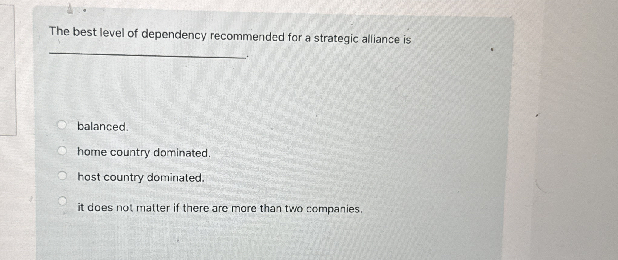 Solved The best level of dependency recommended for a | Chegg.com
