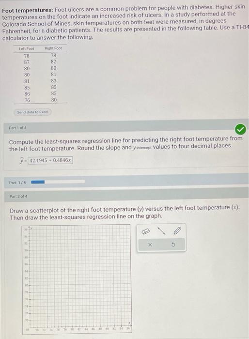 Solved Foot temperatures: Foot ulcers are a common problem | Chegg.com
