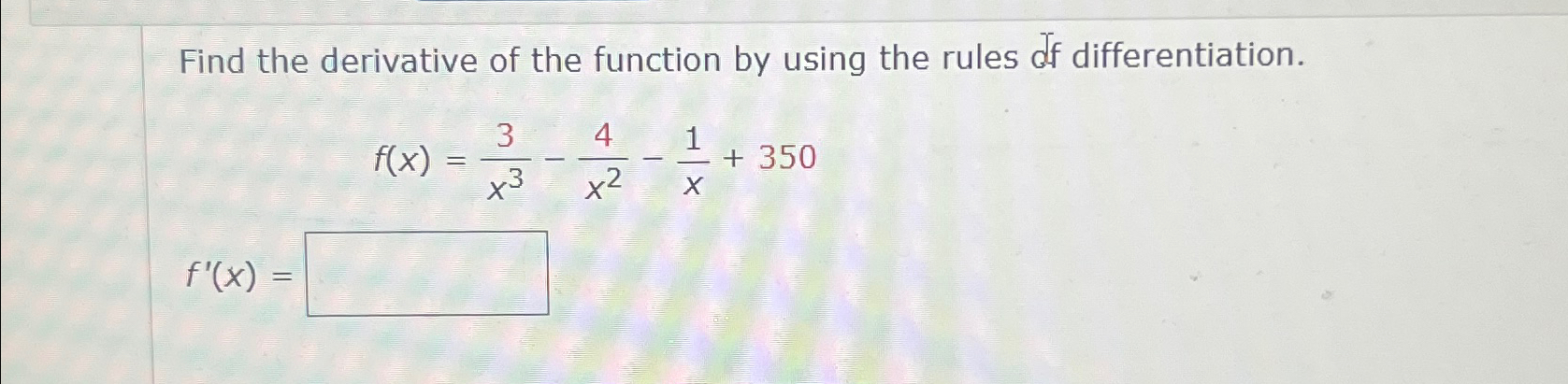 Solved Find the derivative of the function by using the | Chegg.com