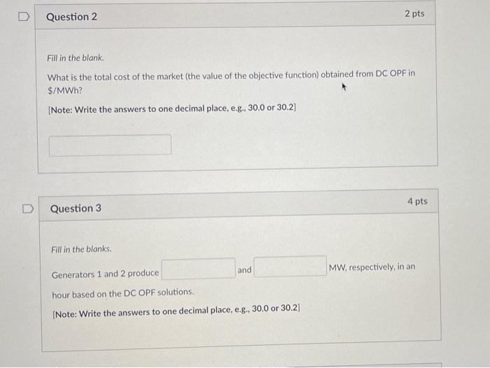 Consider a three-bus power system with two generators | Chegg.com