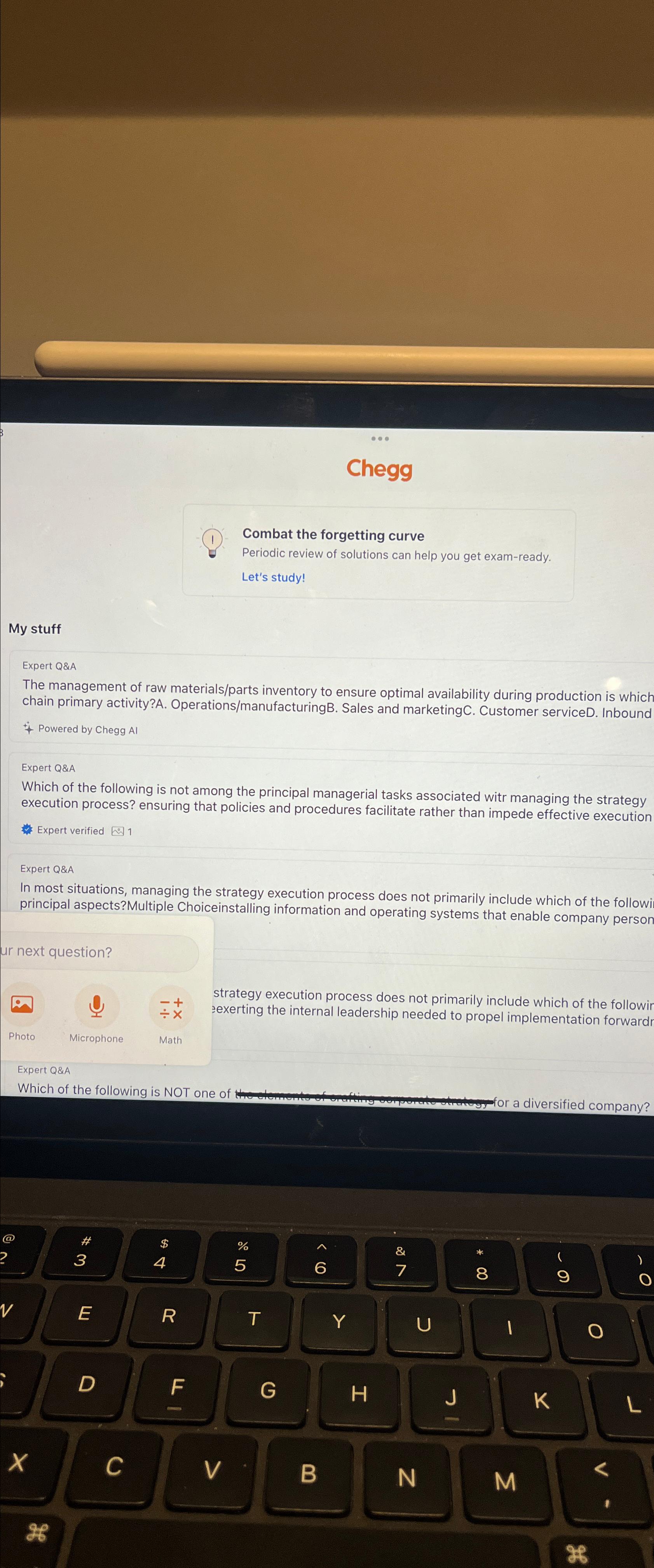 Solved CheggCombat the forgetting curvePeriodic review of | Chegg.com