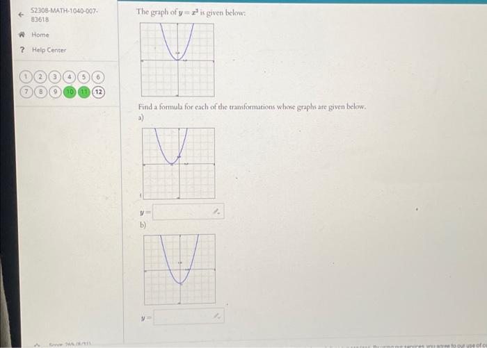 Solved 52308-MATH.1040-007. 83618 Home ? Help Center (1) (2) | Chegg.com