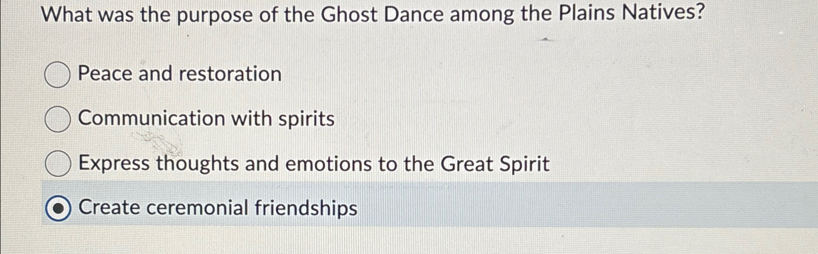 Solved What was the purpose of the Ghost Dance among the | Chegg.com