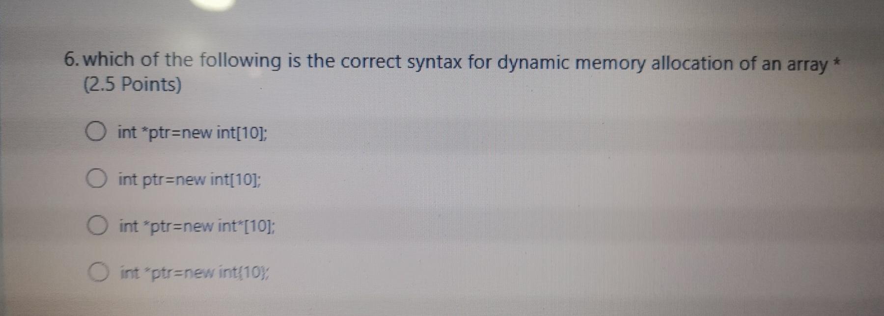 Solved 6. which of the following is the correct syntax for | Chegg.com