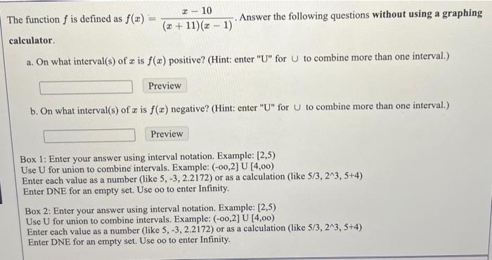 Solved The function f is defined as f(x)=(x+11)(x−1)x−10. | Chegg.com