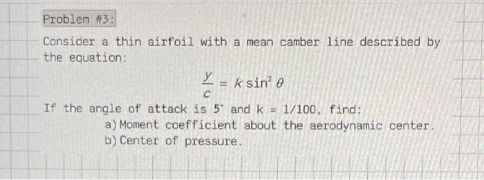 Solved Consider a thin airfoil with a mean camber line | Chegg.com