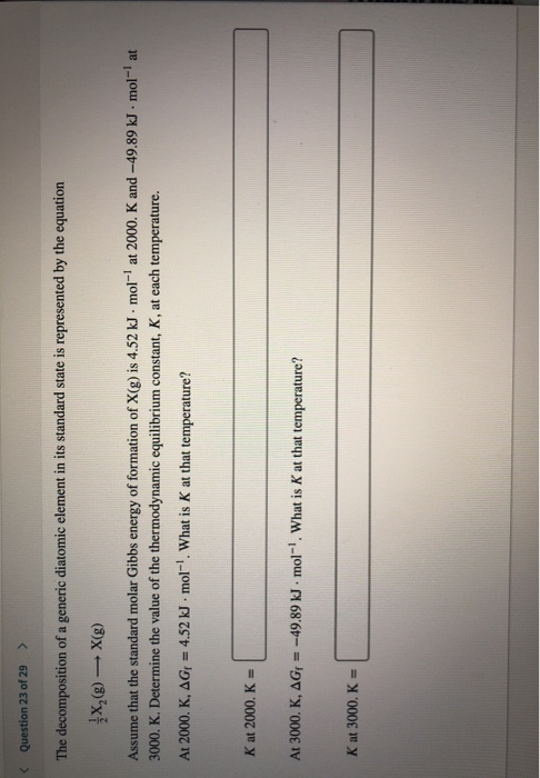 Solved Question 23 of 29 > The decomposition of a generic | Chegg.com