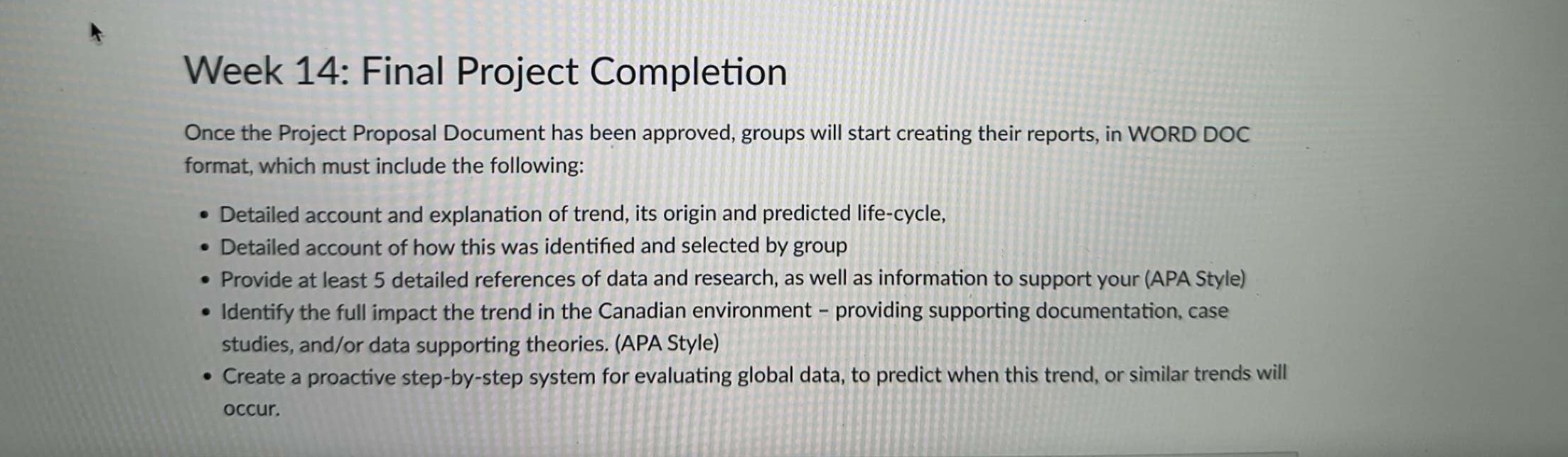 Solved Week 14: Final Project CompletionOnce the Project | Chegg.com