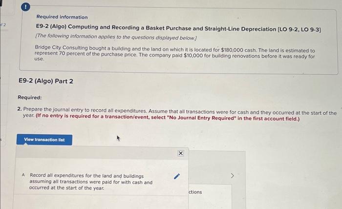 Solved Required information E9-2 (Algo) Computing and | Chegg.com