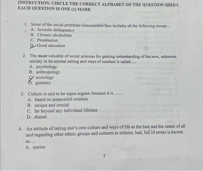 INSTRUCTION: CIRCLE THE CORRECT ALPHABET ON THE | Chegg.com