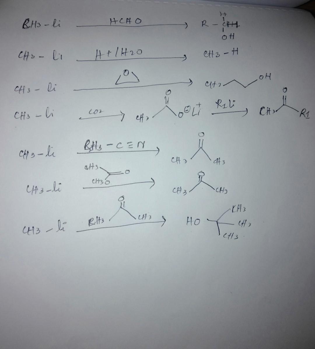 Solved RH3-li HCHO - R -cth OH 1 Cts- li Ht l H2O CH3 - H | Chegg.com