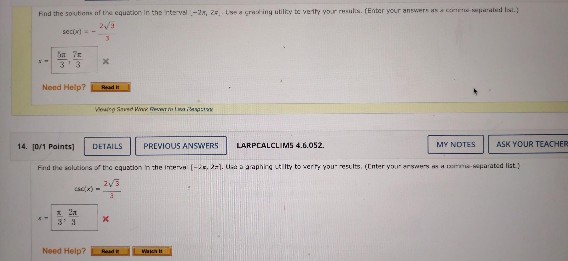 Solved Find the solutions of the equation in the interval | Chegg.com