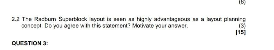 Solved 2.2 The Radburn Superblock layout is seen as highly | Chegg.com
