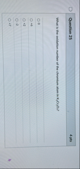 Solved Question 254 ﻿ptsWhat is the oxidation number of the | Chegg.com