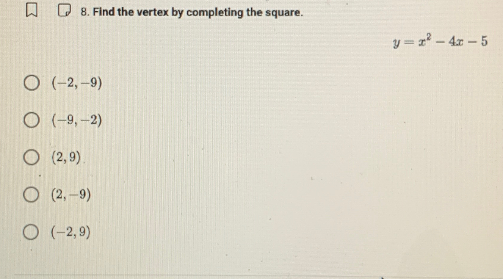 Solved Find the vertex by completing the | Chegg.com