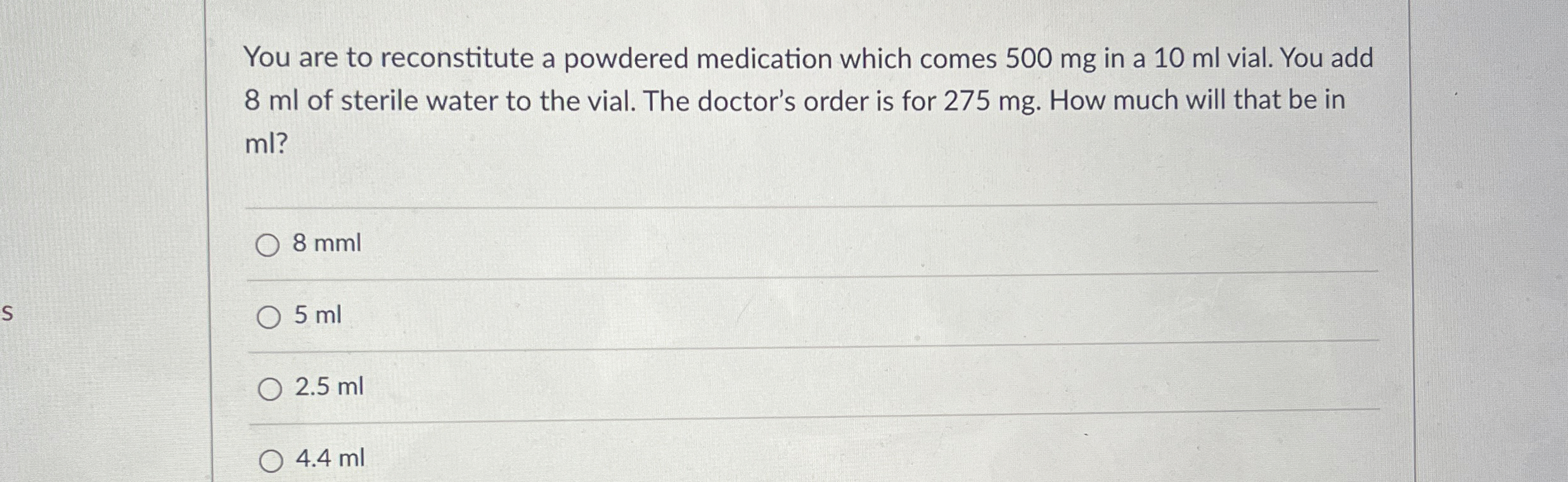 Solved You are to reconstitute a powdered medication which | Chegg.com