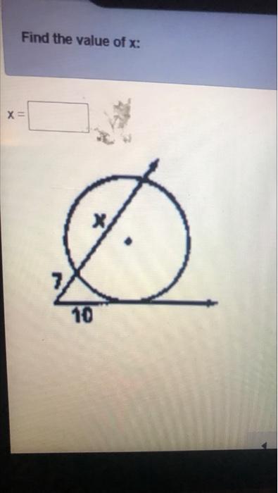 Solved Find the value of x: x = 10 | Chegg.com