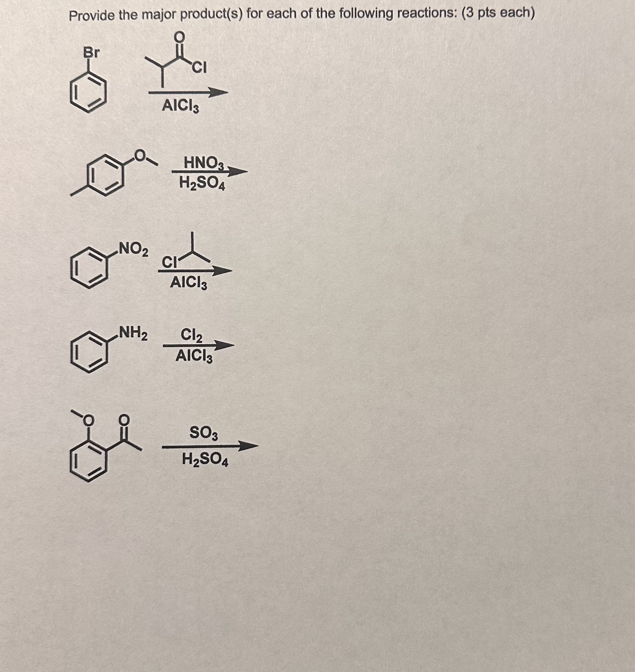 Solved Provide the major product(s) ﻿for each of the | Chegg.com