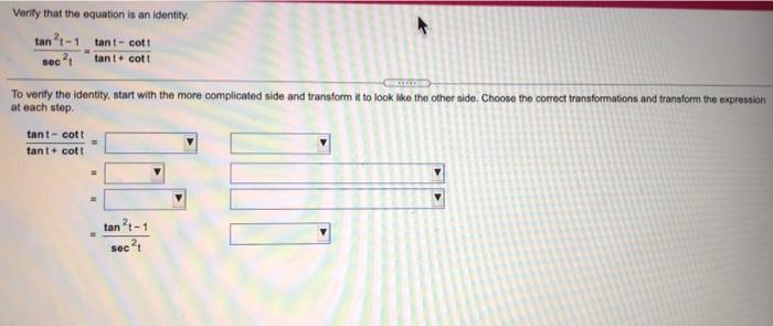 Solved Use one of the cofunction identities to complete the | Chegg.com