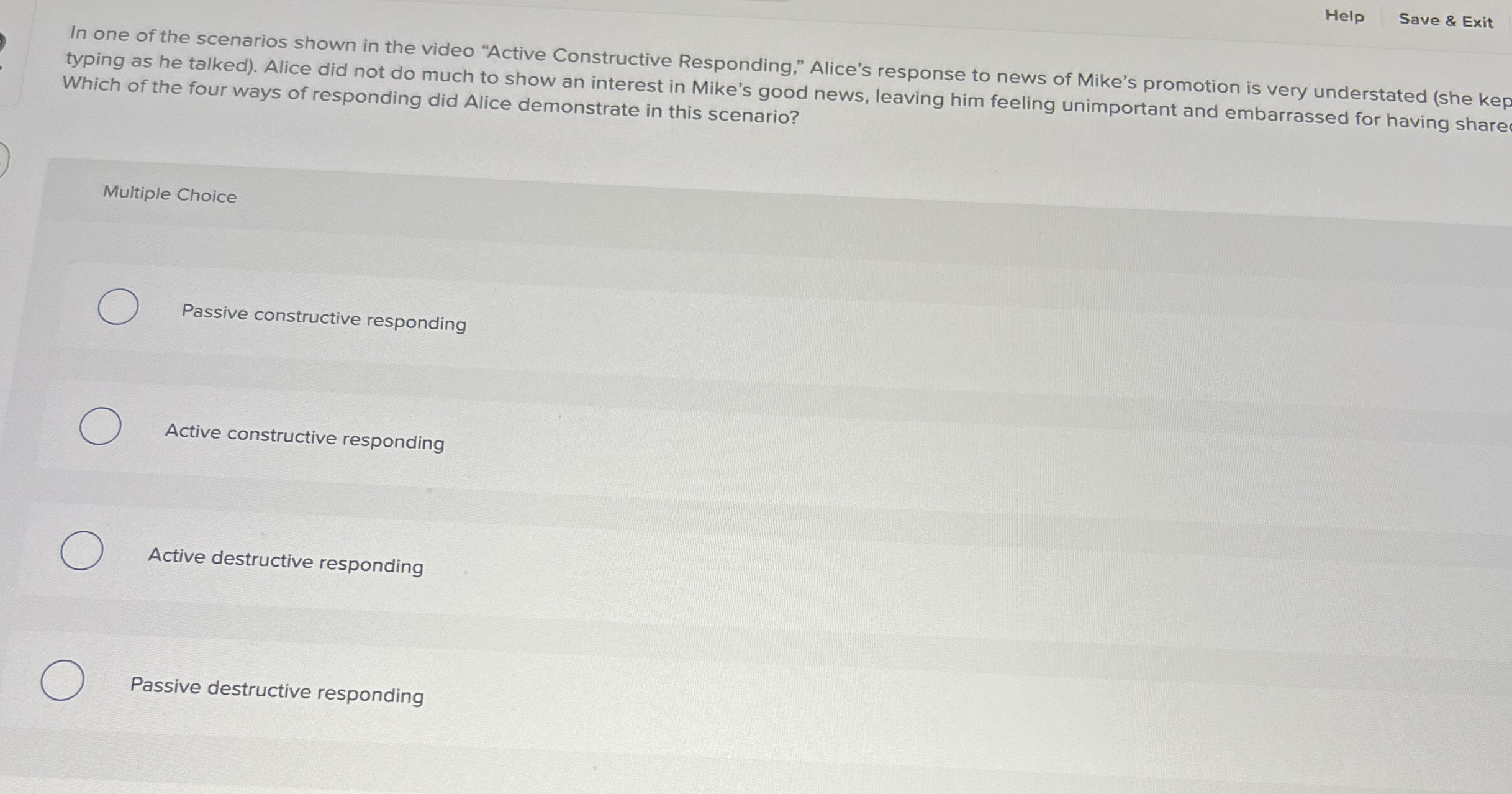 Solved HelpSave & ExitIn one of the scenarios shown in the | Chegg.com