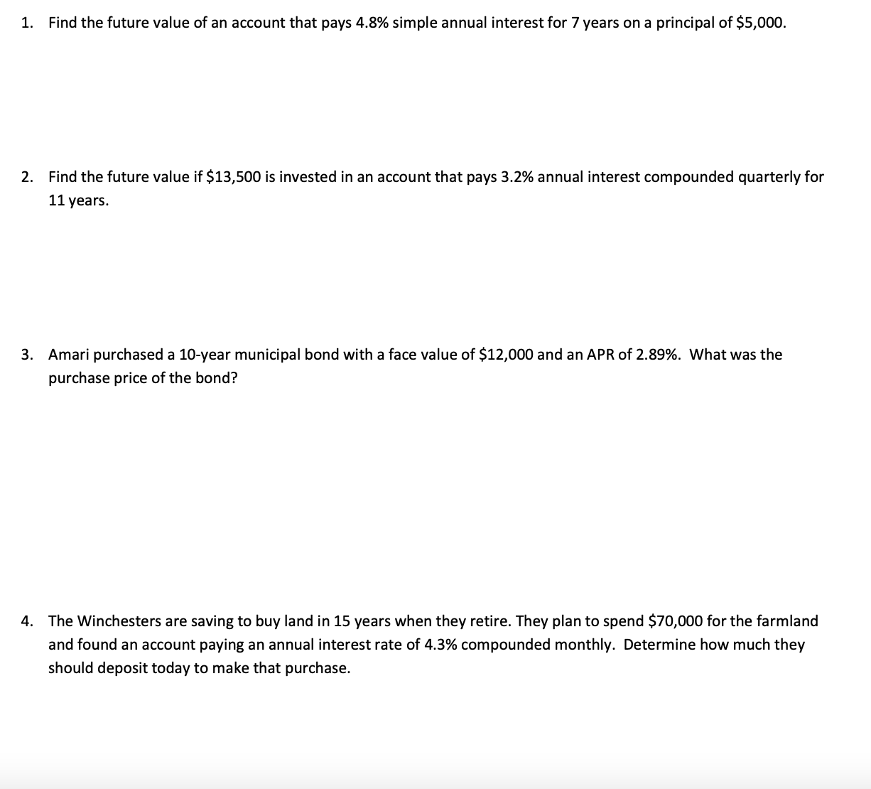 Solved Find the future value of an account that pays 4.8% | Chegg.com