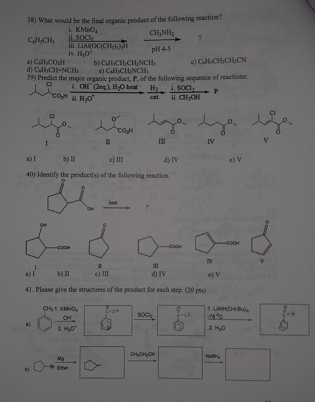 Solved 29. What product is expected from this reaction? | Chegg.com