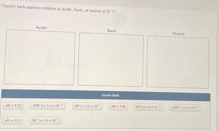 Solved Classify each aqueous solution as acidic, basic, or | Chegg.com