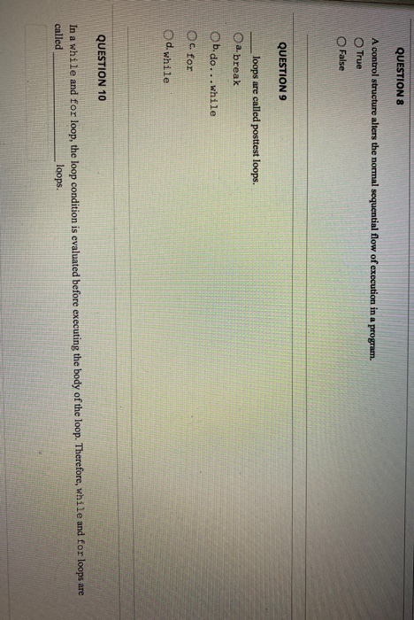 Solved Questions A Control Structure Alters The Normal