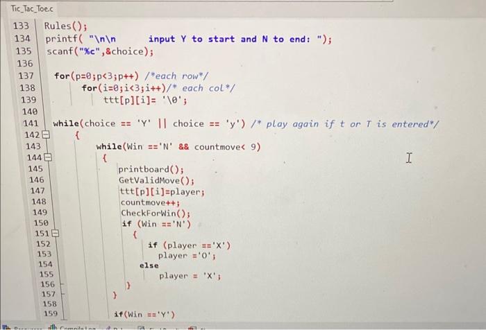 Solved C Programing Language Tic Tac Toe Check For Win Not