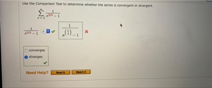 Solved Use the Comparison Test to determine whether the | Chegg.com
