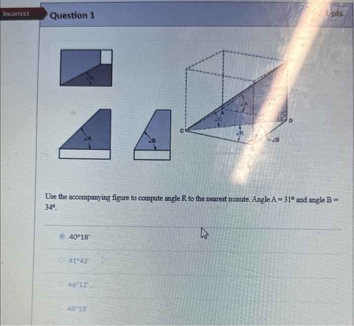 Solved Use the accompanying figure to compute angle R to the | Chegg.com