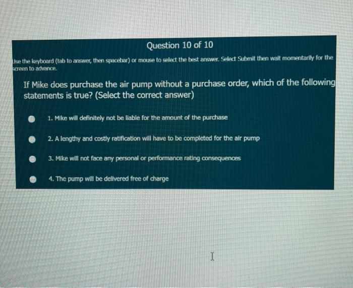 Solved Question 1 of 10 Use the keyboard (tab to answcr, | Chegg.com