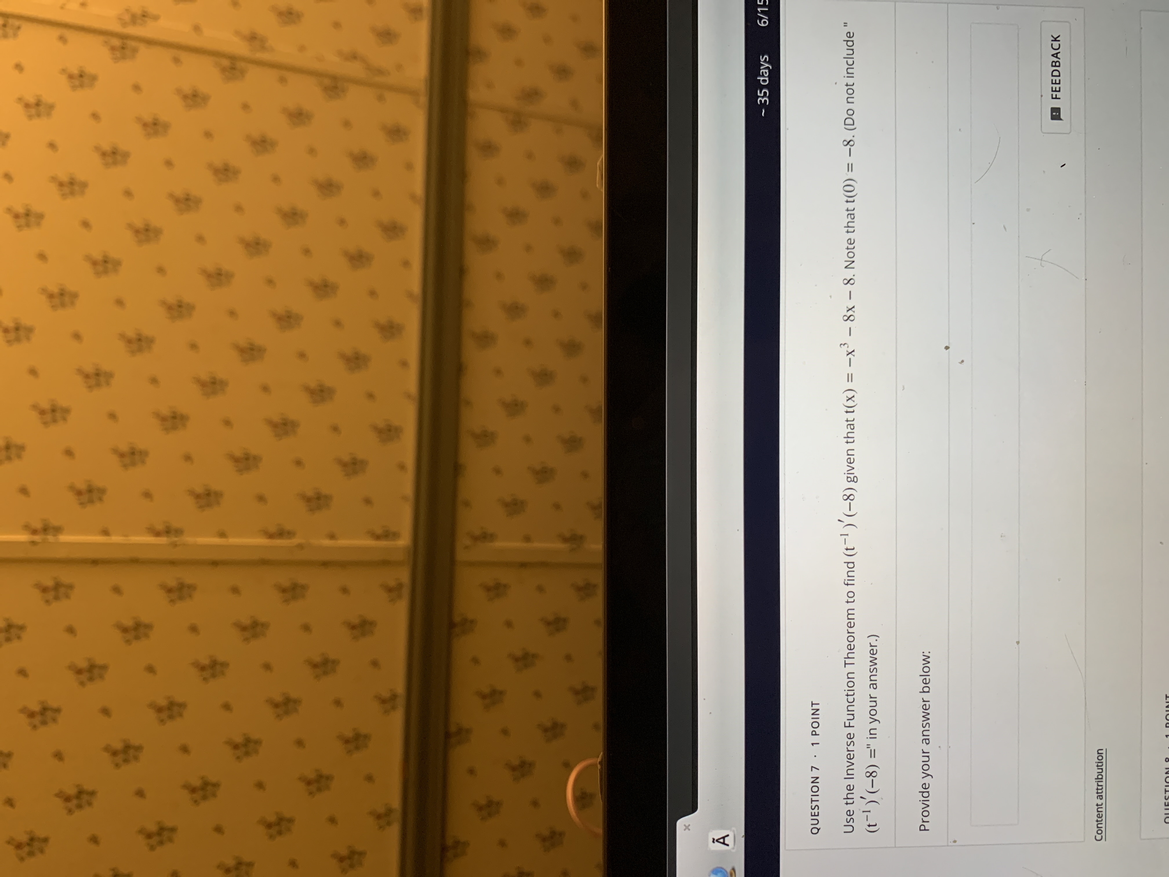 Solved QUESTION 7*1 ﻿POINTUse the Inverse Function Theorem | Chegg.com