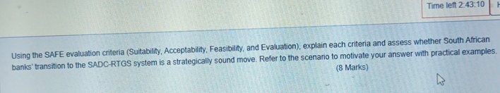 Solved Using the SAFE evaluation criteria (Suitability, | Chegg.com