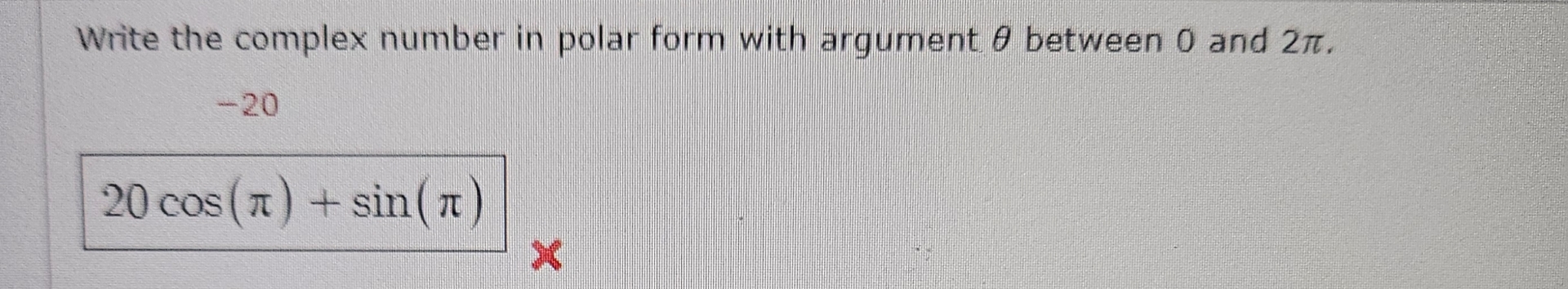 Write the complex number in polar form with argument | Chegg.com