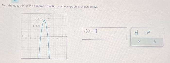 Solved Find The Equation Of The Quadratic Function G Whose