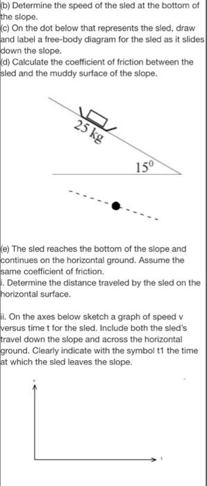 Solved (b) Determine the speed of the sled at the bottom of | Chegg.com