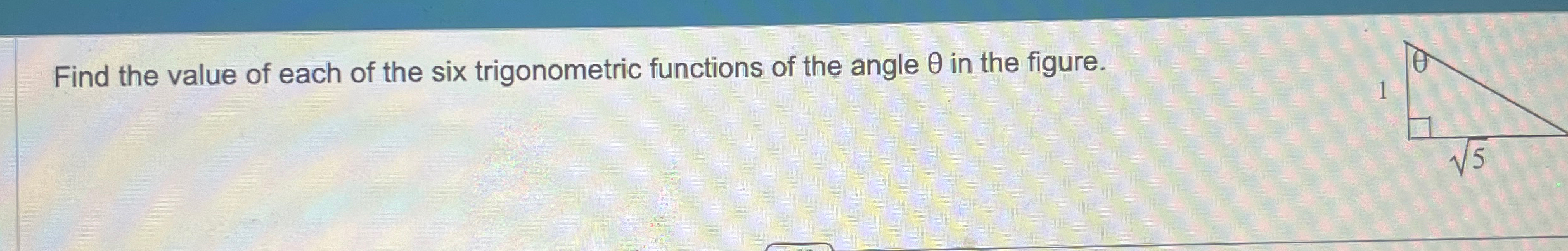 Solved Find the value of each of the six trigonometric | Chegg.com