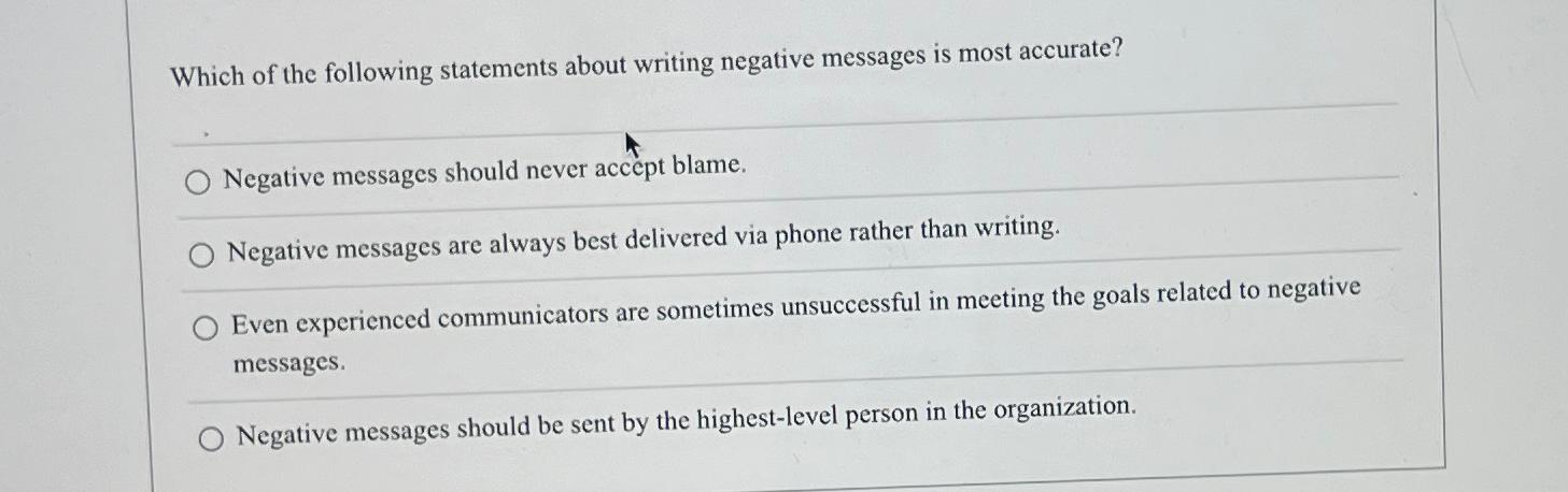 Solved Which of the following statements about writing | Chegg.com