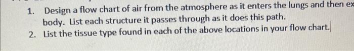 Solved 1. Design a flow chart of air from the atmosphere as | Chegg.com