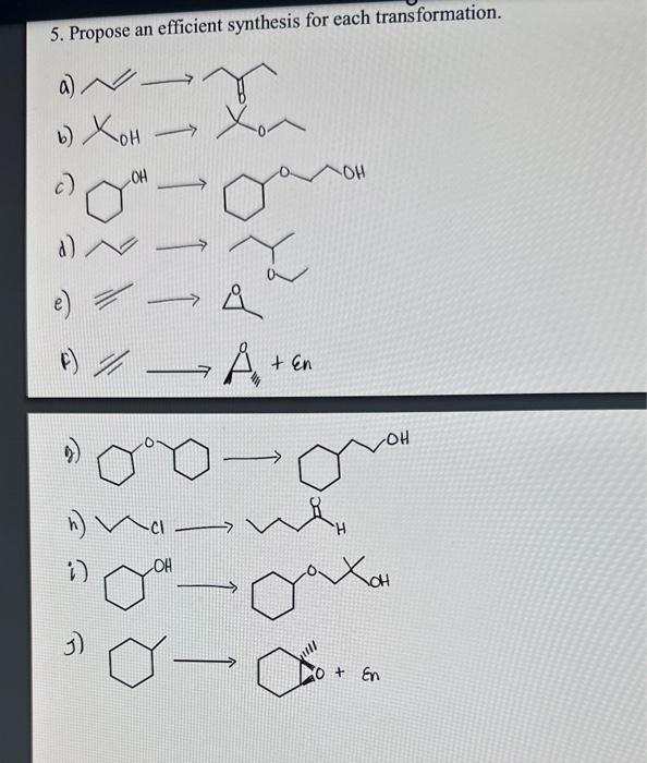 Solved 5. Propose an efficient synthesis for each | Chegg.com