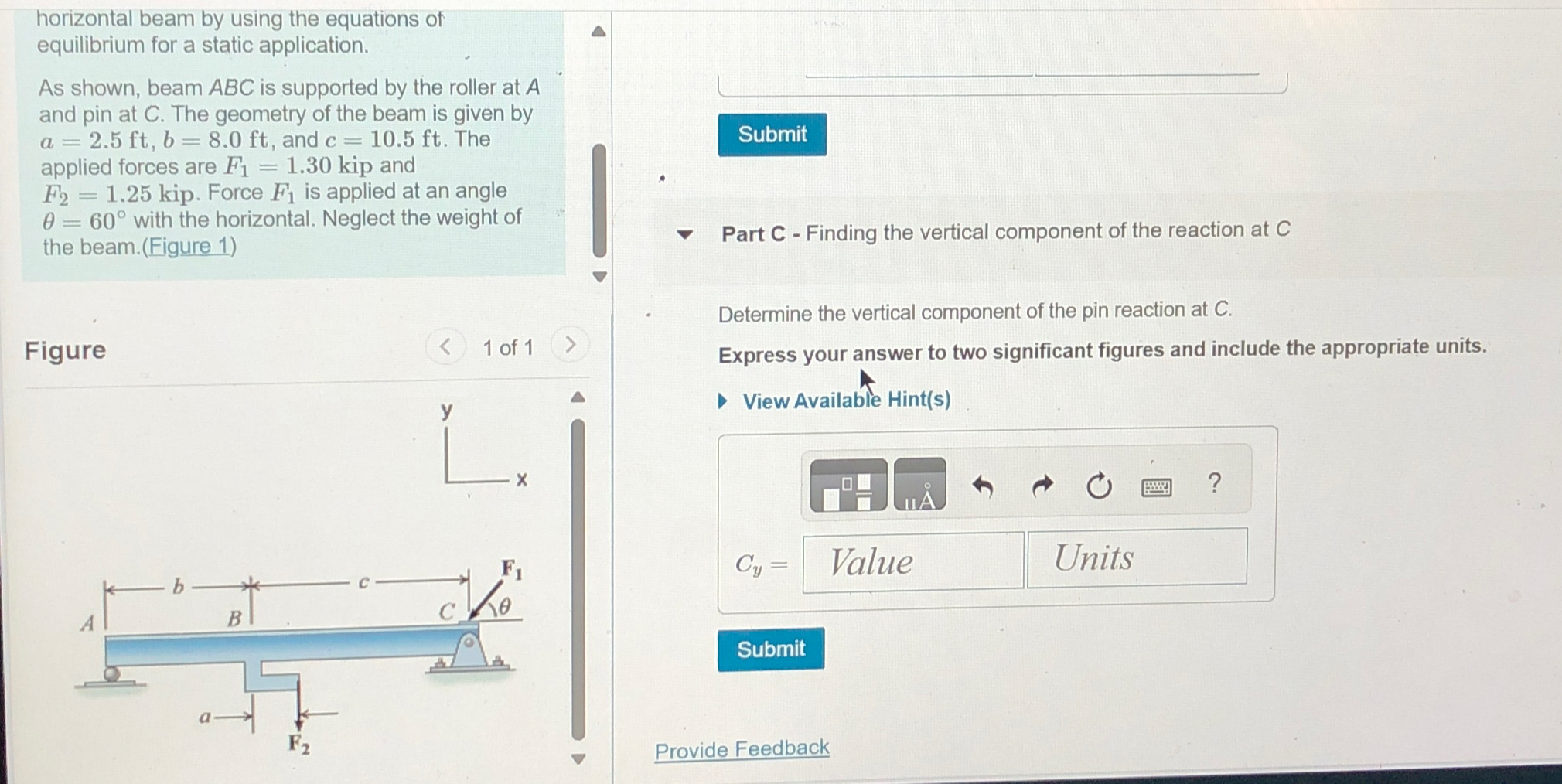 Solved horizontal beam by using the equations of equilibrium | Chegg.com