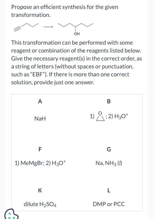 Propose an efficient synthesis for the given | Chegg.com