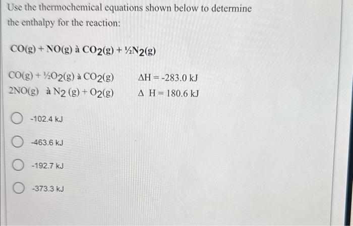 Solved Use the thermochemical equations shown below to | Chegg.com