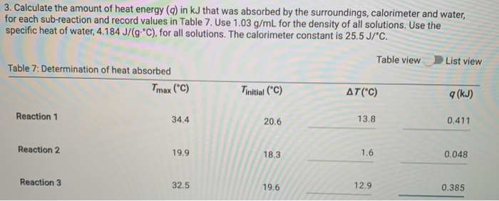 4. Calculate the enthalpy change, A Hrxn, for each | Chegg.com